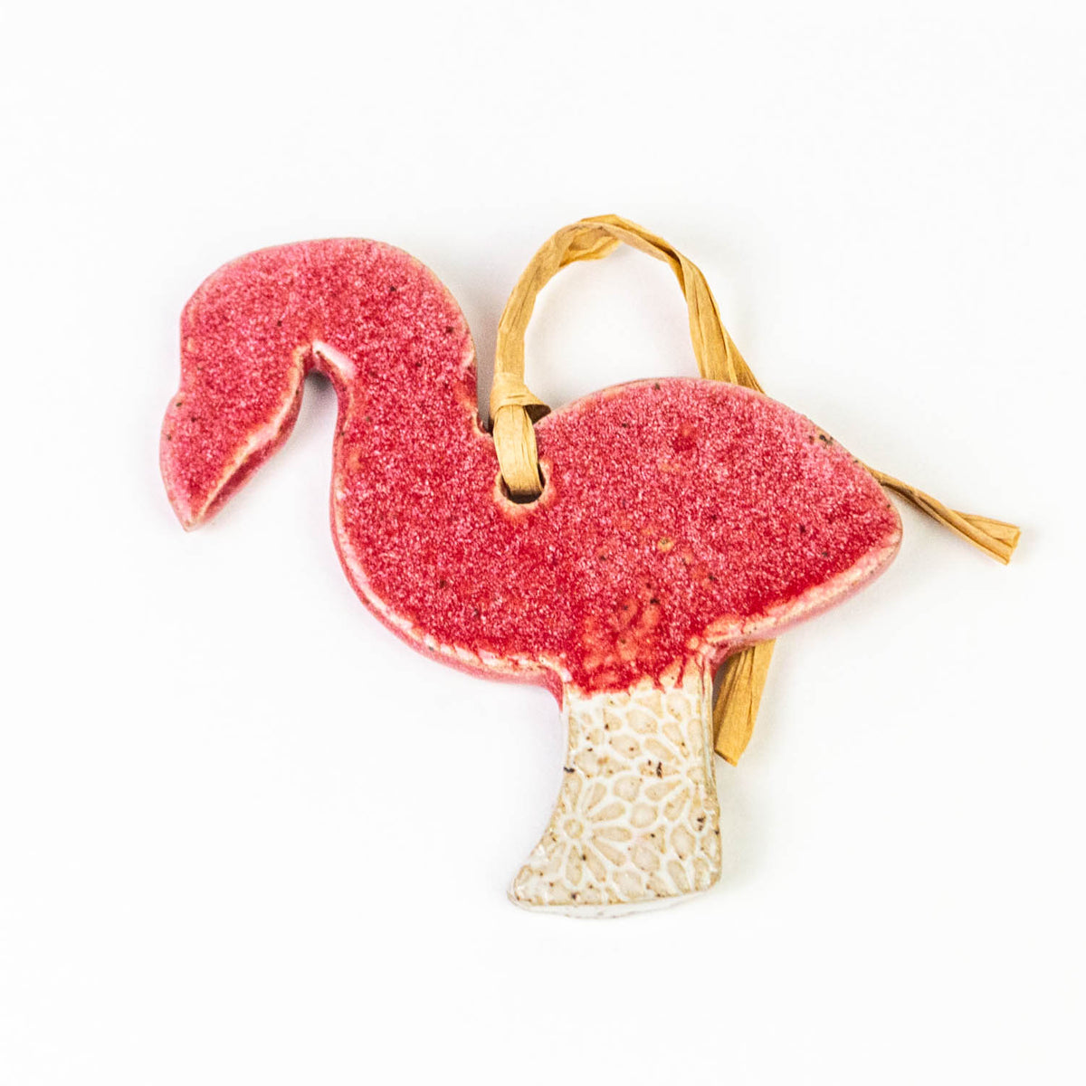 Flamingo Ornament – White Squirrel Clayworks