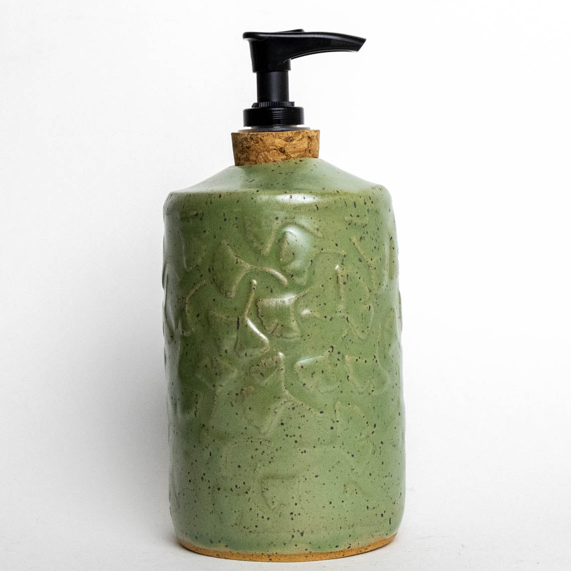 Ginkgo Green Soap Dispenser – White Squirrel Clayworks
