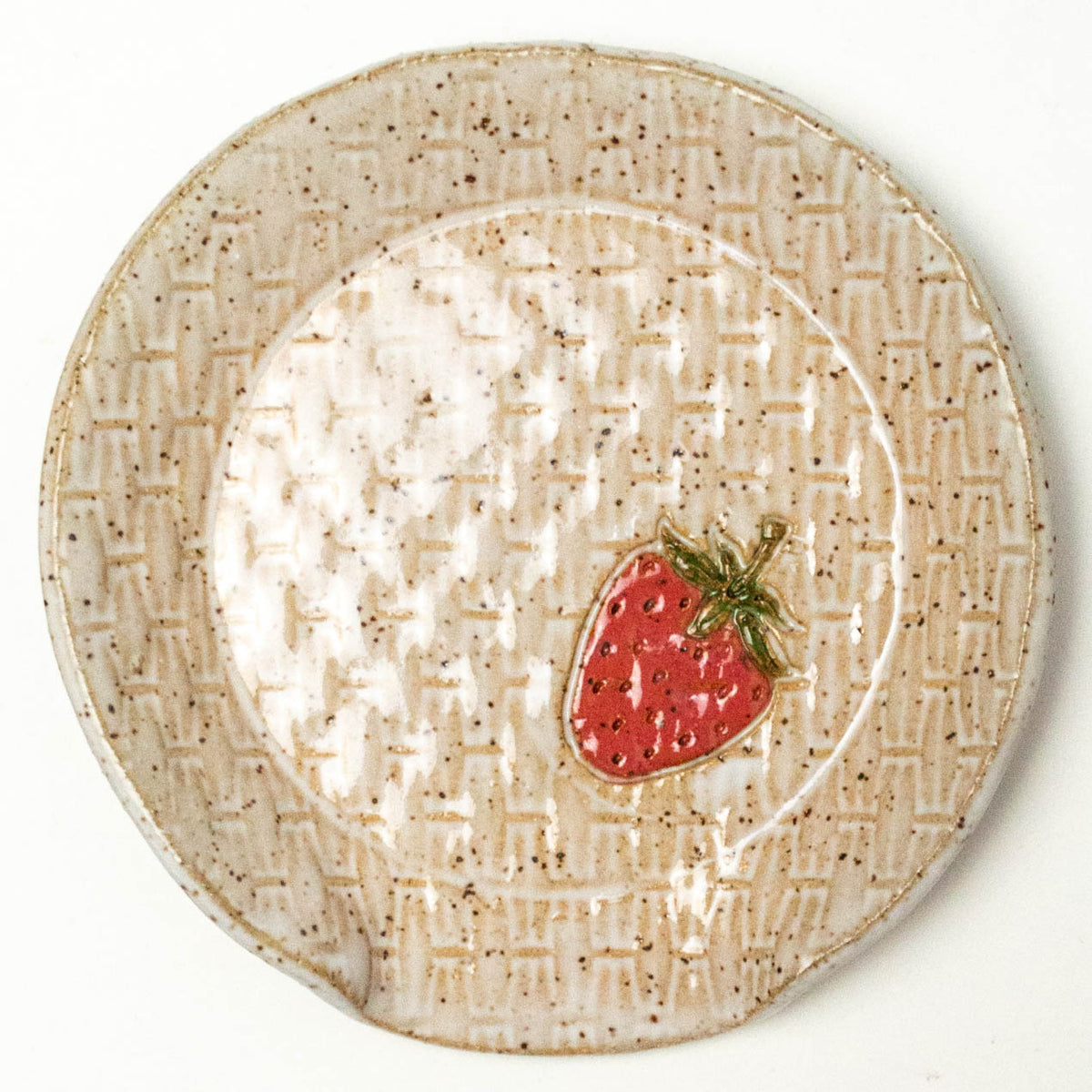 Strawberry White Spoon Rest – White Squirrel Clayworks