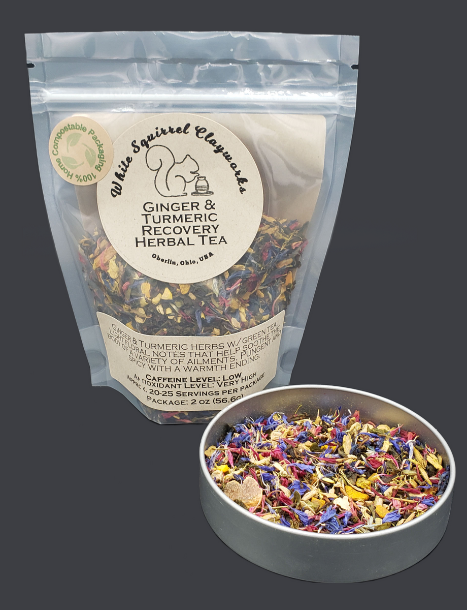 Ginger & Turmeric Tea - Loose leaf - 2 oz package – White Squirrel ...