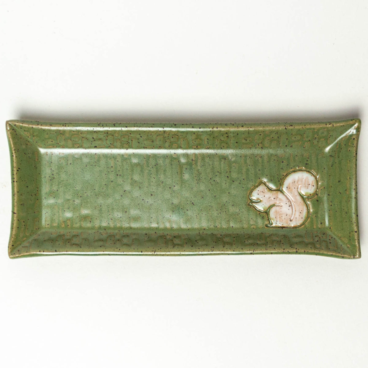 White Squirrel Green Butter Dish – White Squirrel Clayworks
